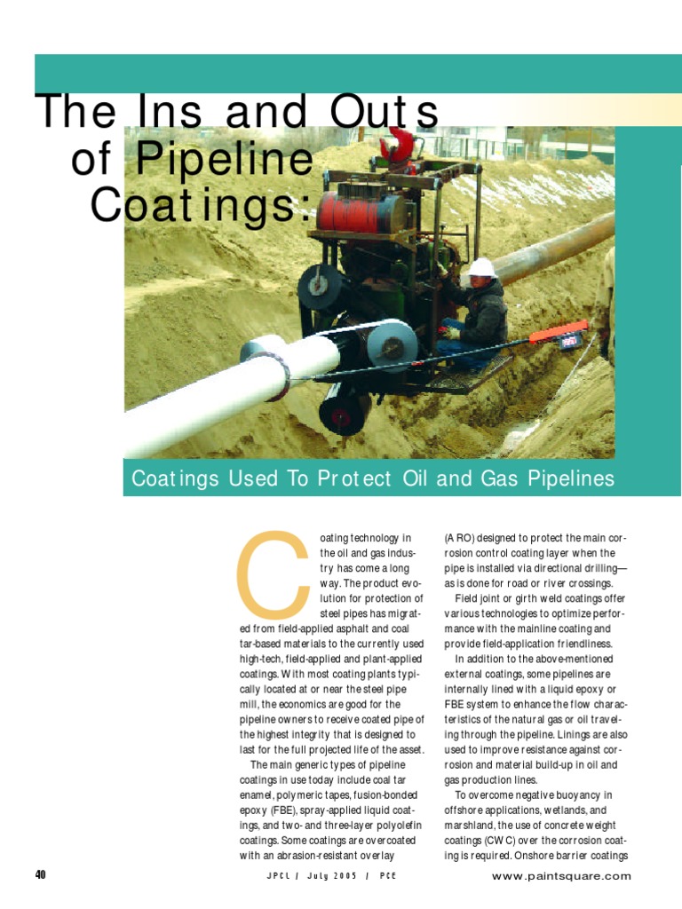 Overview of Pipeline Coating Types | PDF | Epoxy | Adhesive
