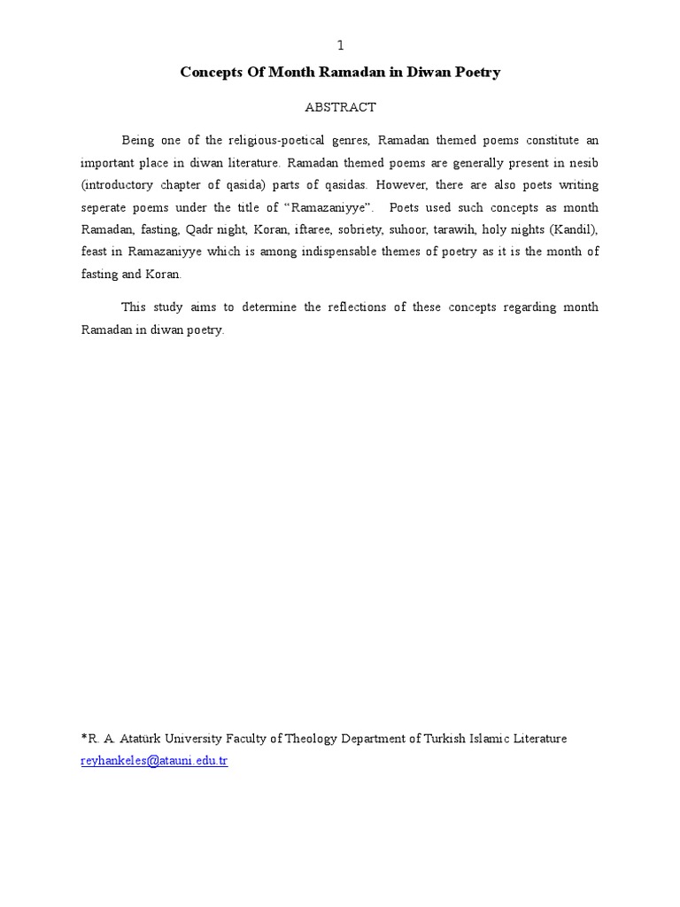 Poem | PDF | Fasting | Ramadan