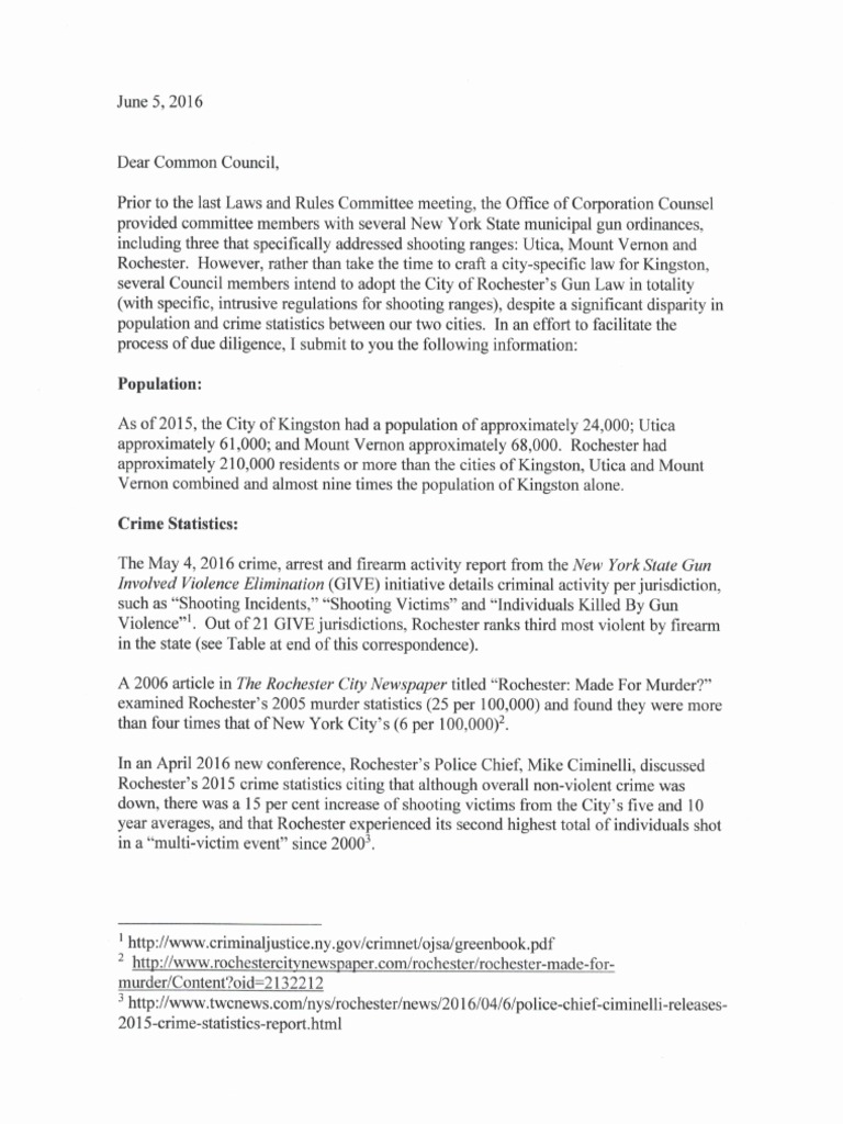 Adam Soyer Letter To Kingston Common Council | PDF
