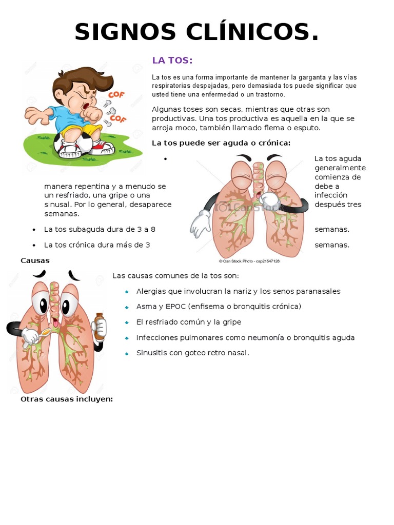 SIGNOS CLÍNICOS | Tos | Enfermedades respiratorias