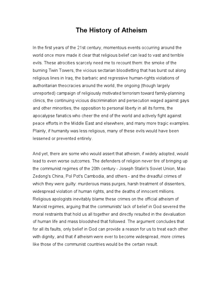 The History of Atheism | PDF