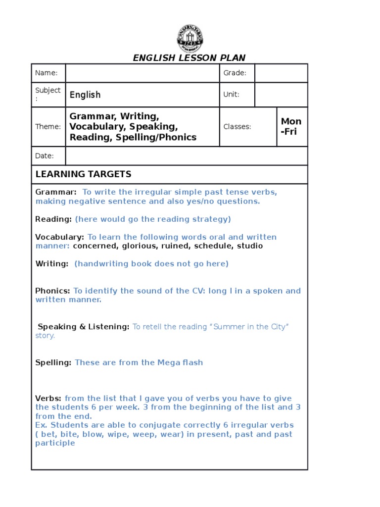 Notes For Lesson Plan - 1 | PDF | Syntax | Semiotics