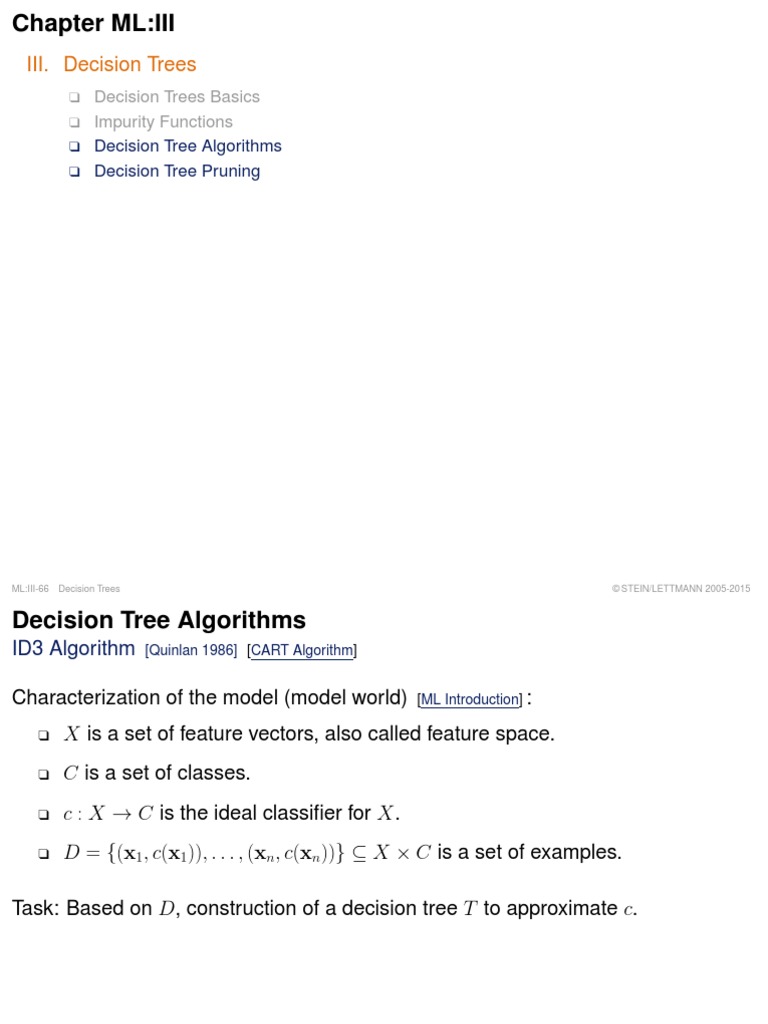 Unit En Decision Trees Algorithms Pdf Areas Of Computer Science