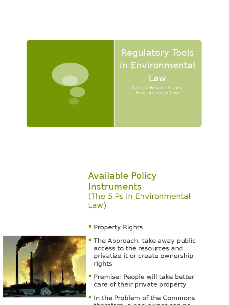 Regulatory Tools in Environmental Law | Download Free PDF | Externality ...