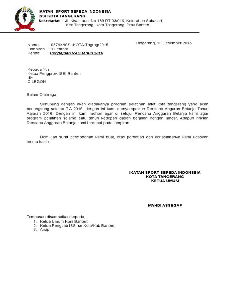 Surat Rab | PDF | Bisnis | Olahraga & Rekreasi