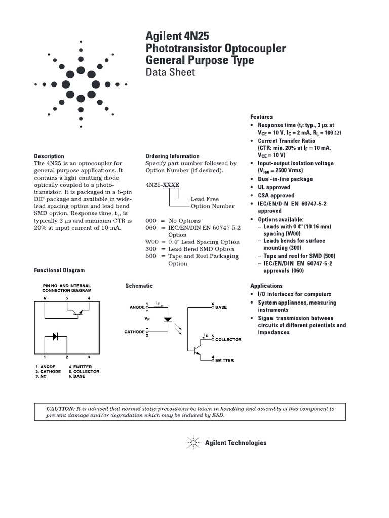 Datasheet 4n25 | PDF