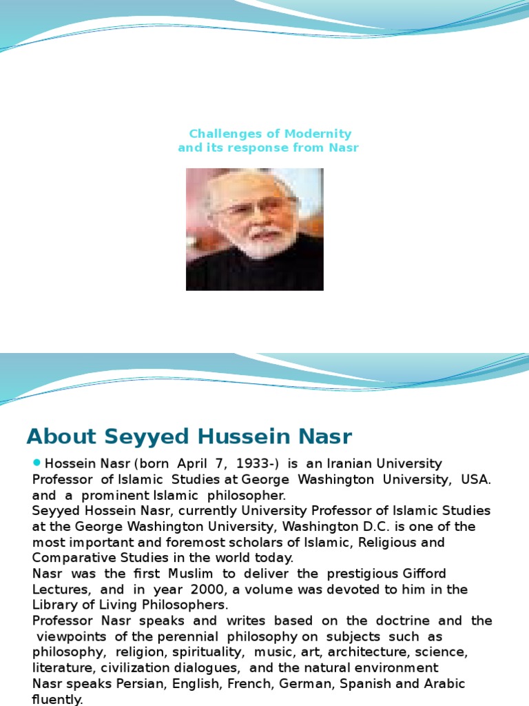 Sayyed Hussein Nasr and Modernity | PDF | Marxism | Western Philosophy