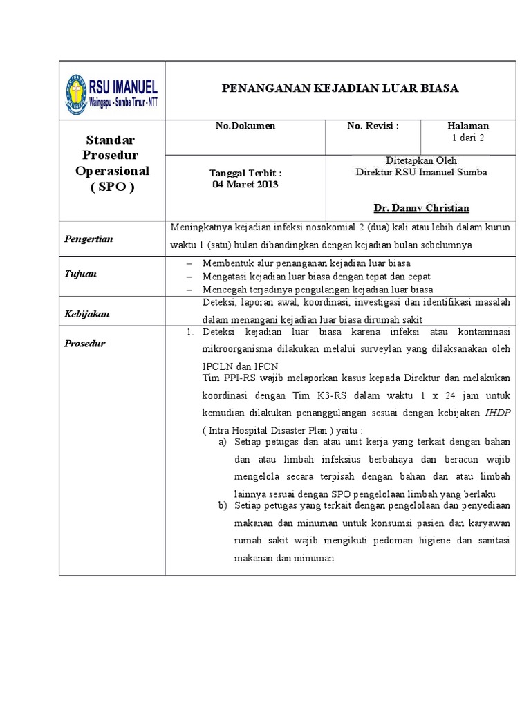 6.1 Spo Penanganan KLB | PDF