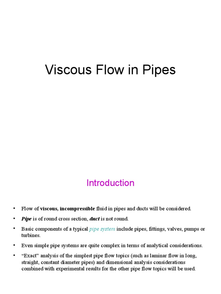 Ch8 Viscous Flow in Pipes | PDF | Boundary Layer | Fluid Dynamics