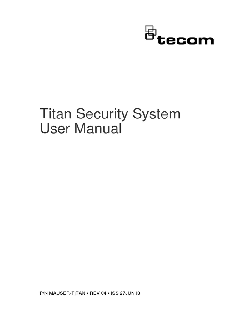 Tecom Titan Users Manual | PDF | Security Alarm | Access Control