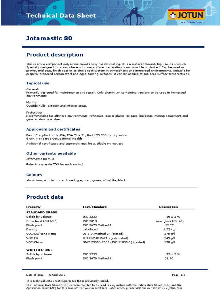JOTUN Jotamastic 80 | Epoxy | Paint
