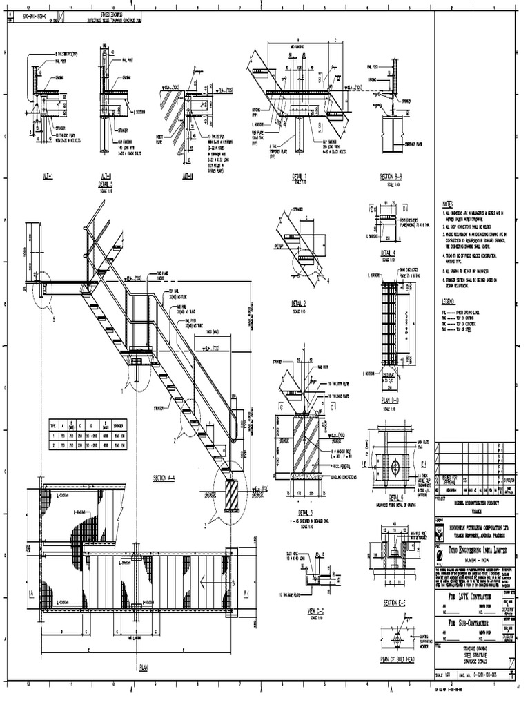 17.4.3-Standard Drawing Steel Structure Staircase Details | PDF