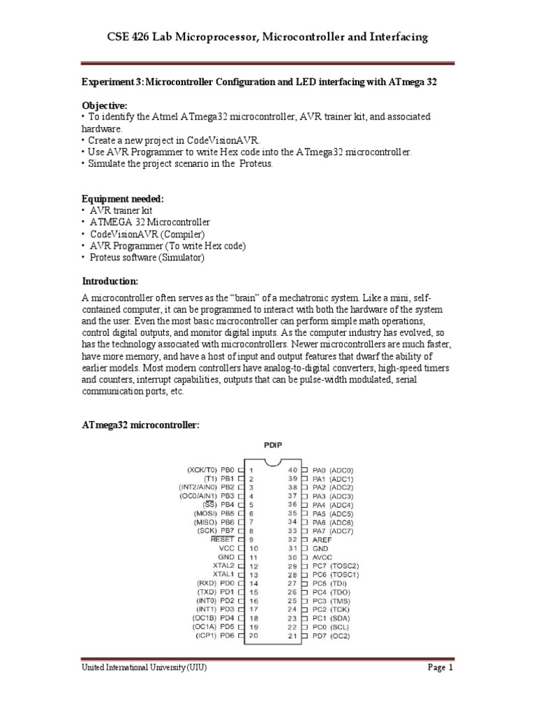 Lab3 PDF | PDF | Microcontroller | Digital Technology