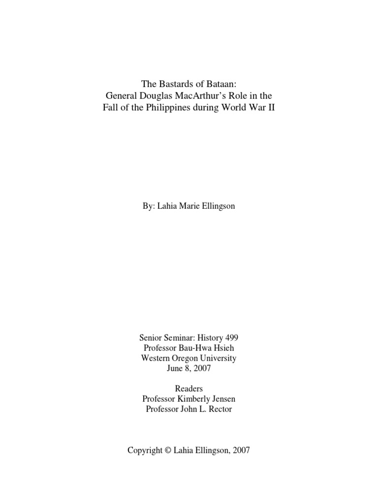 General Douglas MacArthur's Role in The Fall of The Philippines During ...