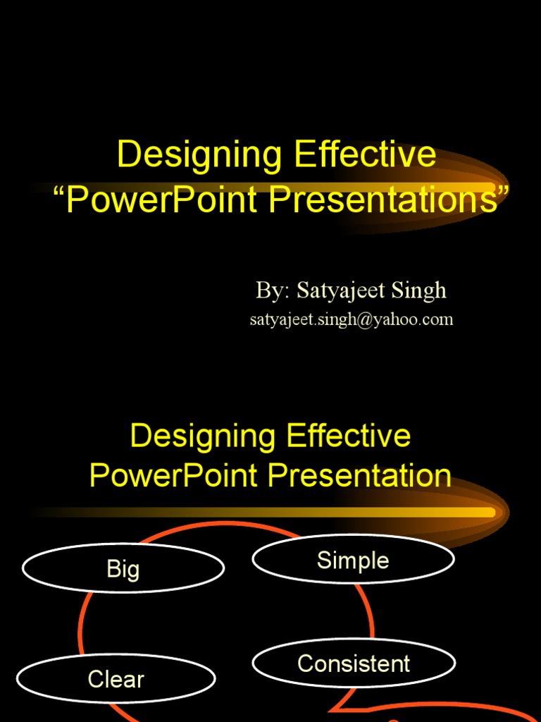 Designing Effective "Powerpoint Presentations": By: Satyajeet Singh ...