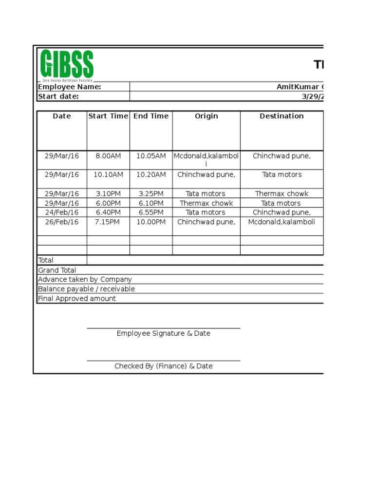 Travel Expenses Voucher For Project & Engg | PDF | Expense | Motor Vehicle