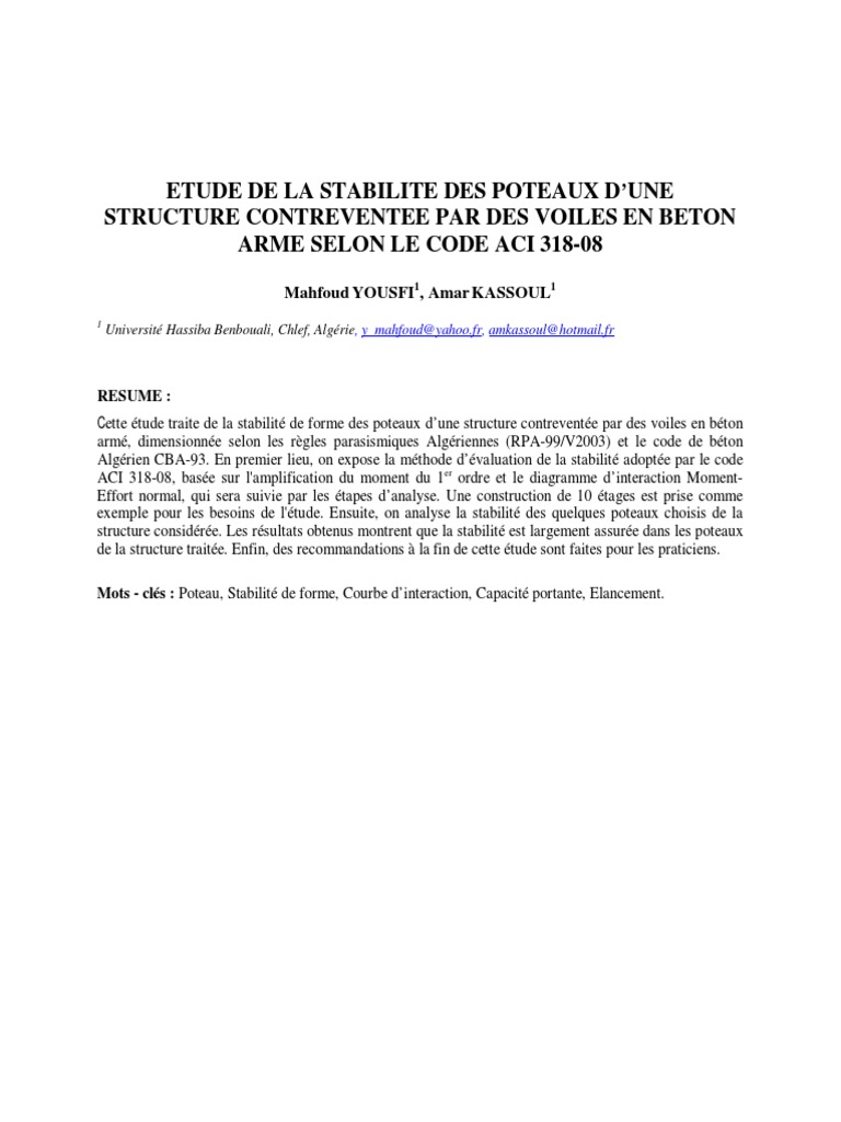 Yousfi Mahfoud | PDF | Béton armé | Ingénierie