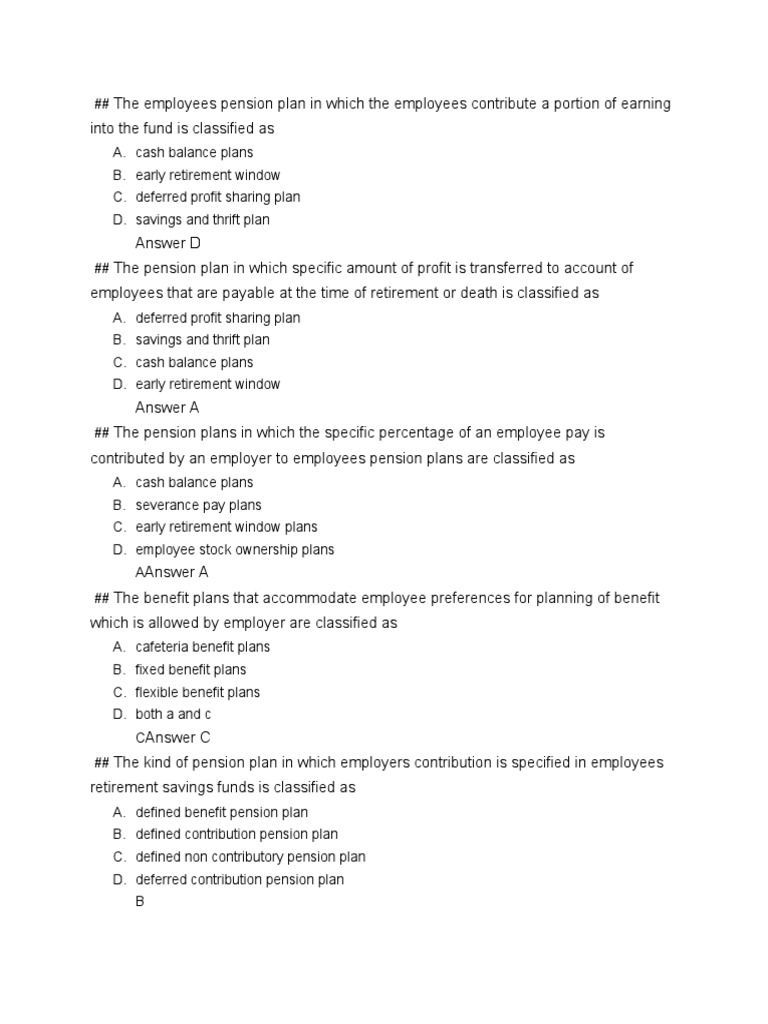 MCQ Test 1 On Benefits and Services | PDF | Employee Benefits | Pension