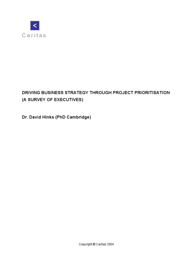 Driving Business Strategy Through Project Prioritisation (A Survey of ...