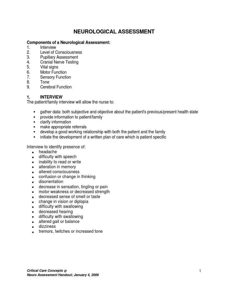 Neuro Assessment | PDF | Coma | Anatomical Terms Of Motion