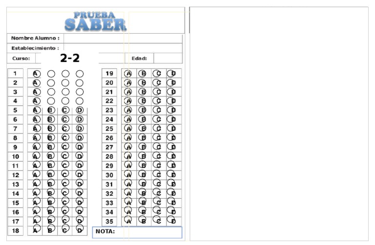 Hoja De Respuestas De 100 Preguntas Para Imprimir 6º EXAMEN TRIMESTRE