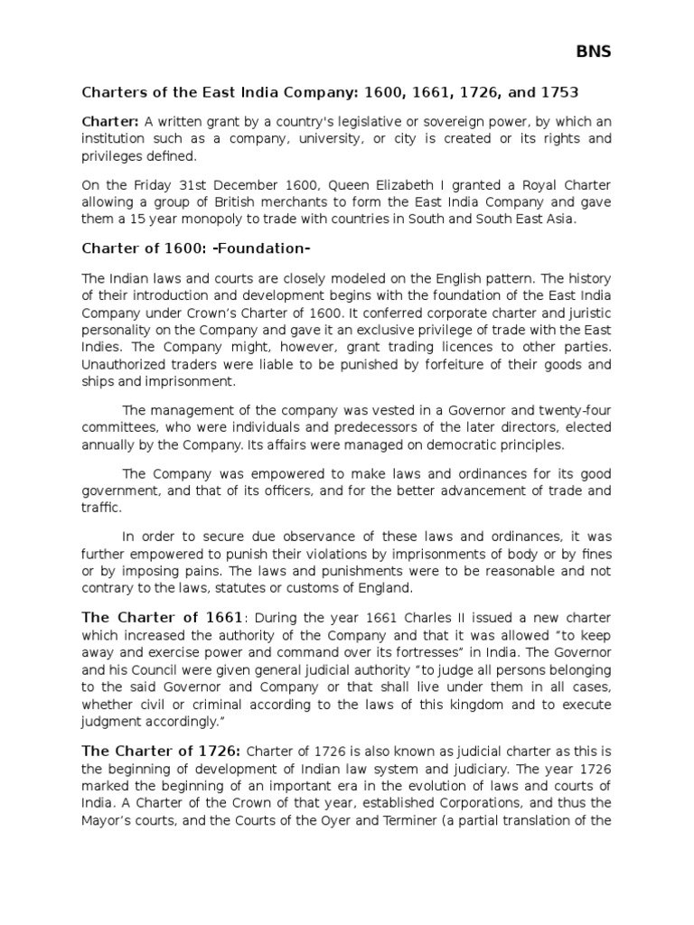 East India Company Charters Overview | PDF | East India Company ...