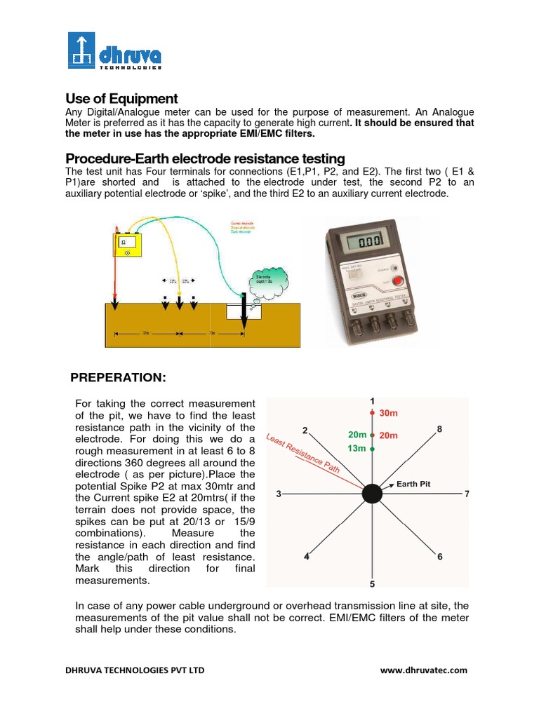 Earth Electrode Resistance Testing Guide | PDF | Electromagnetic ...