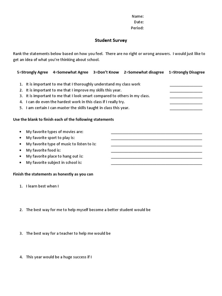 Student Survey | PDF