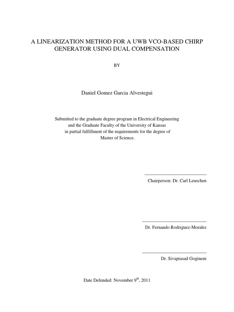A Linearization Method For A Uwb Vco-Based Chirp Generator Compensation Gomezgarciaalvestegui ...