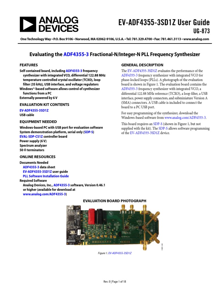 Adf PLL Ev Adf4355 3sd1z - Ug 873 | PDF | Electrostatic Discharge ...