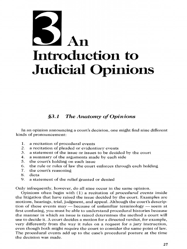 An Anatomy of a Judicial Opinion: The Nine Pronouncements Explained ...