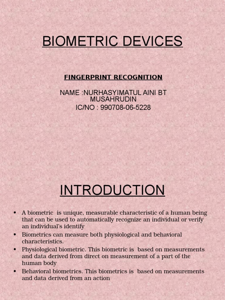 Evolution of Fingerprint Biometrics | PDF | Biometrics | Security ...