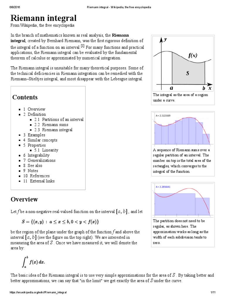Riemann Integral | PDF | Lebesgue Integration | Integral