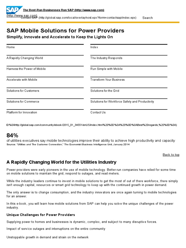 The Best-Run Businesses Run SAP - SAP Mobile Solutions For Power ...