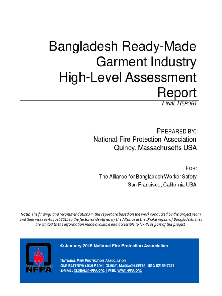 Bangladesh NFPA High Level Report | PDF | Safety | Fire Safety