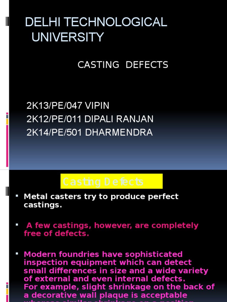Casting Defects | PDF | Casting (Metalworking) | Chemical Substances