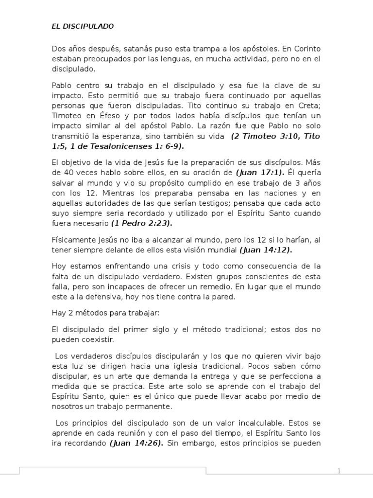 El Discípulado | PDF | Cristo (título) | espíritu Santo