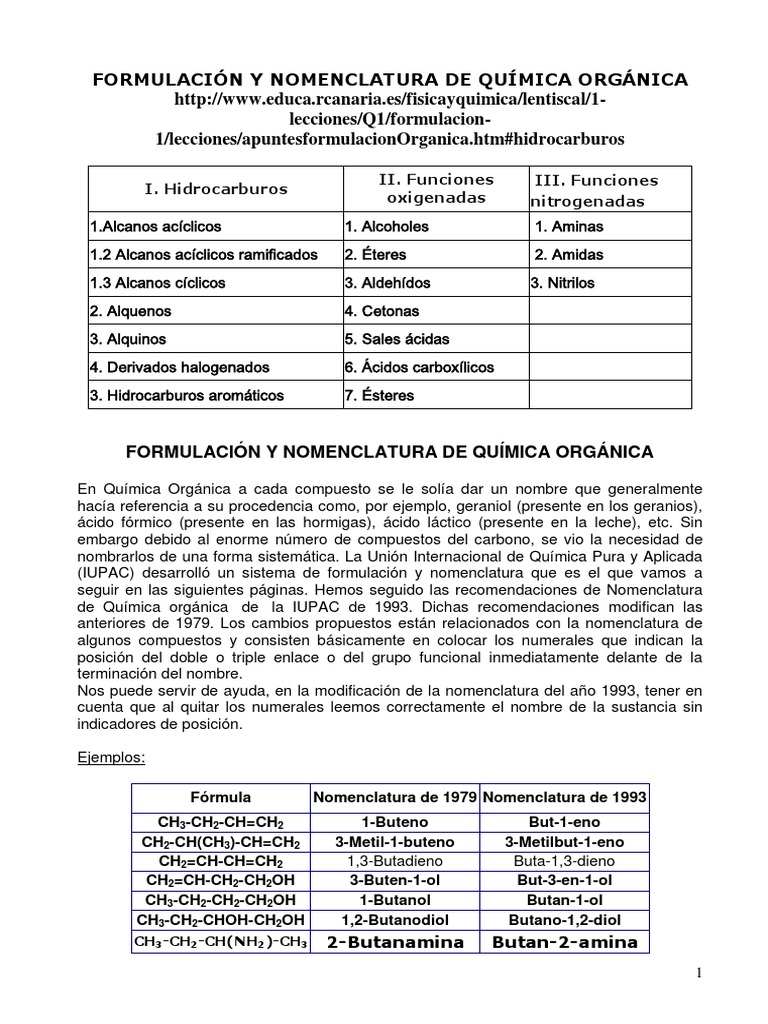Formulacion organica resumen | Cetona | Compuestos orgánicos