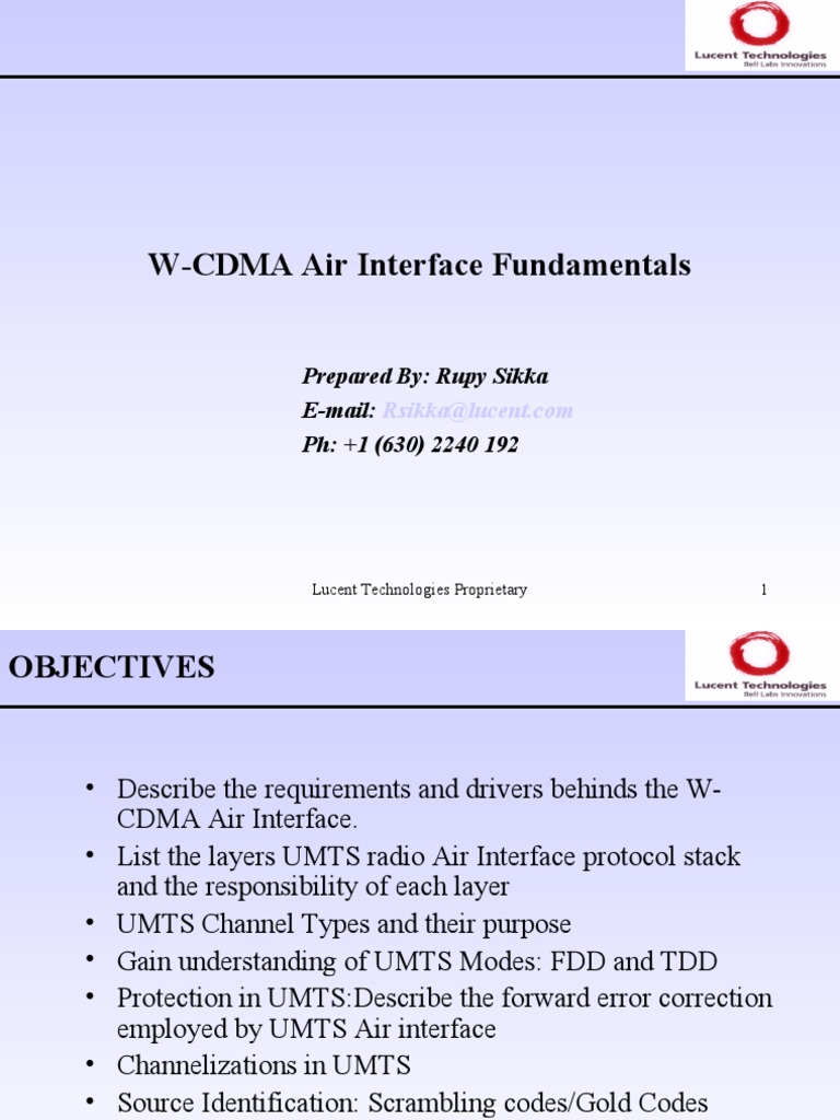 WCDMA Air Interface Fundamentals | PDF | Data Transmission | Telecommunications