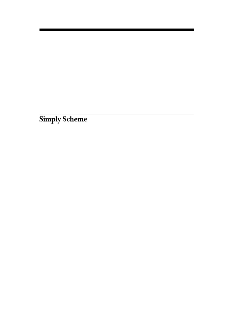 Simply Scheme | PDF | Scheme (Programming Language) | Subroutine