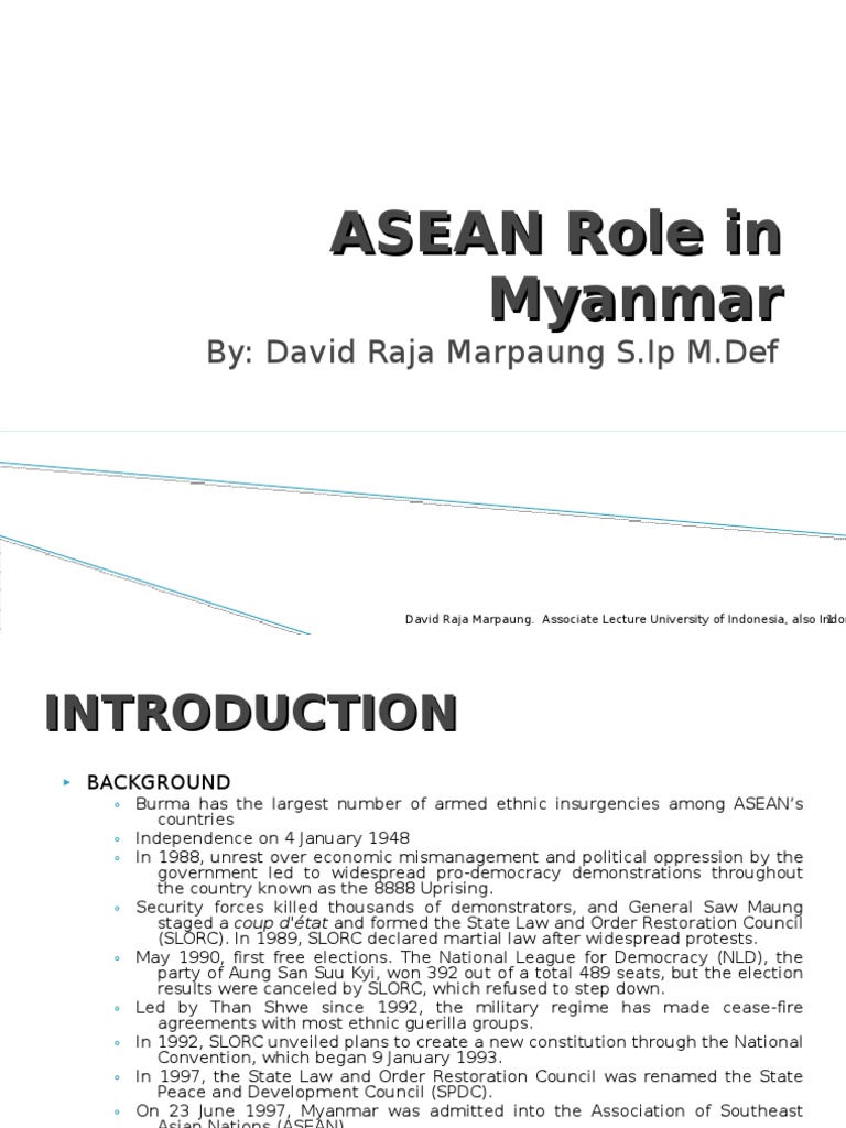 ASEAN Role in Myanmar | PDF | Myanmar | Association Of Southeast Asian ...