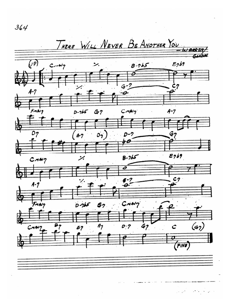 There Will Never Be Another You - Eb