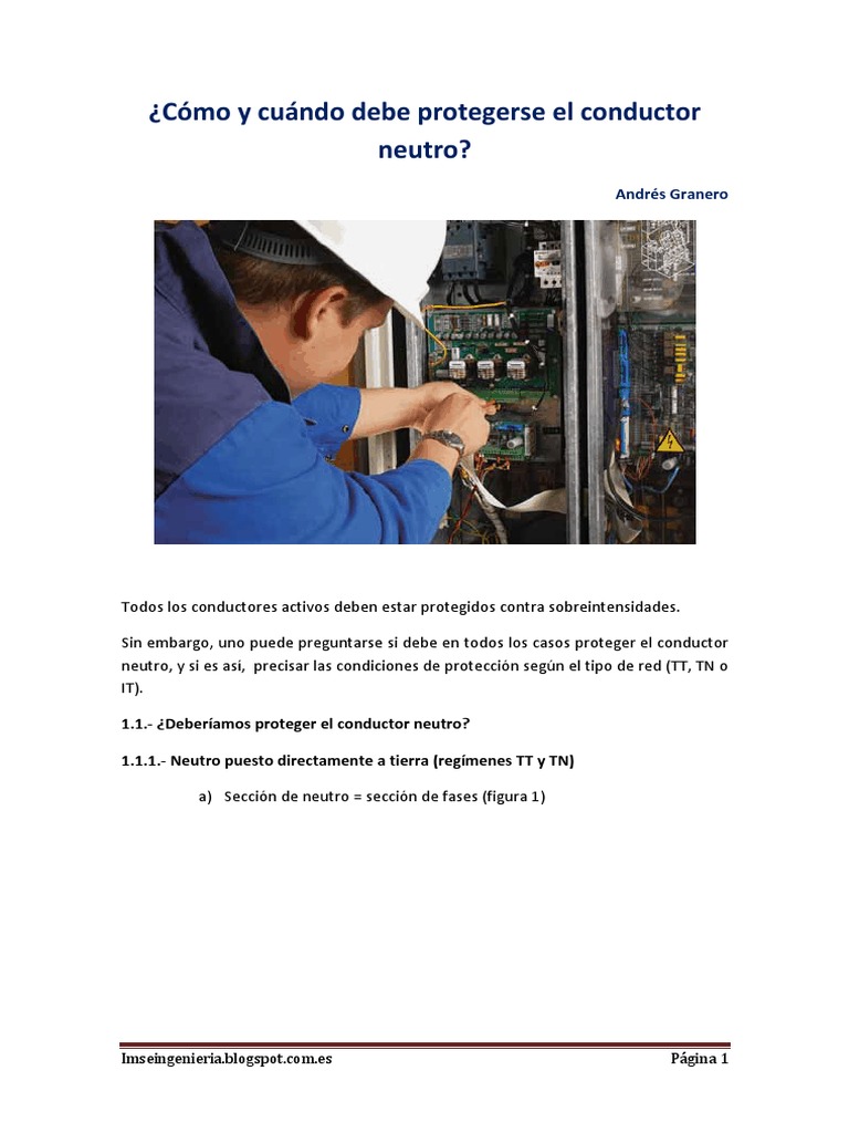 Cómo y Cuándo Debe Protegerse El Conductor Neutro | PDF | Corriente ...