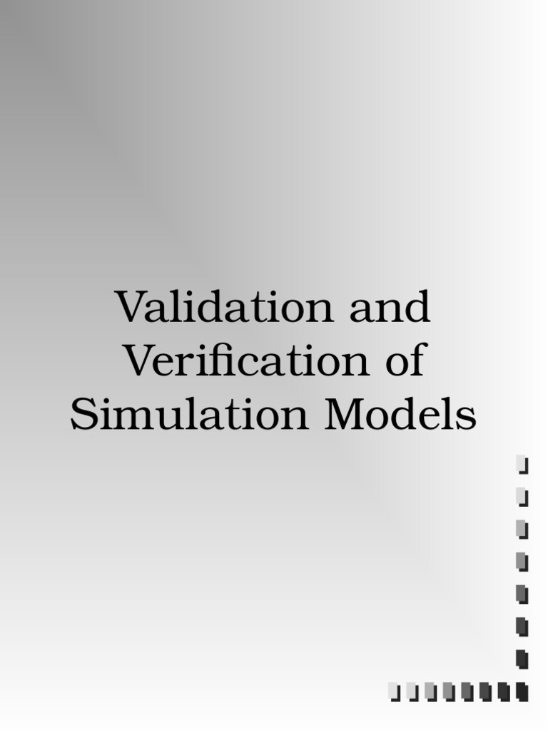 Validation And Verification Of Simulation Models Pdf Computer