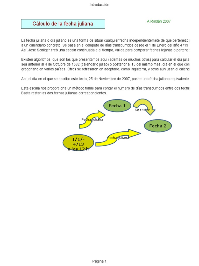 Calculo Del Dia Juliano - Ods | PDF | Calendario | Enseñanza de matemática