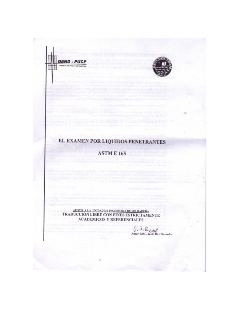 Astm E 165 Liquidos Penetrantes Pdf