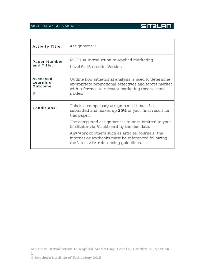 MGT104 Assignment 3 | PDF | Case Study | Analysis