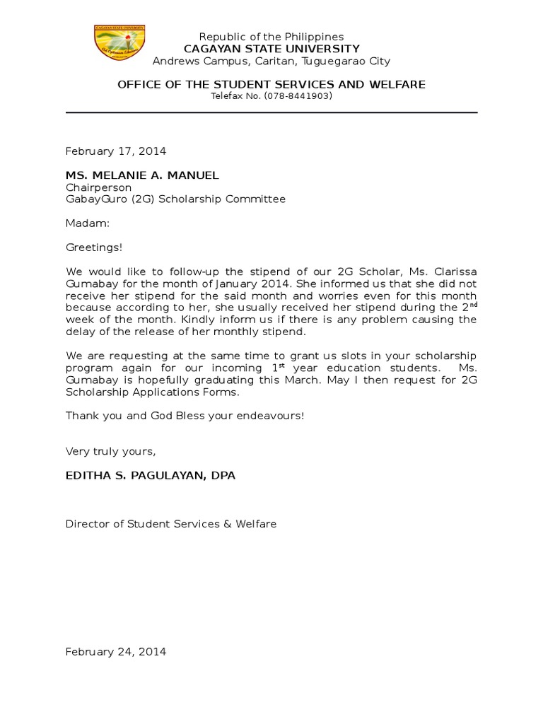 Sample Letter | PDF | Further Education | Business