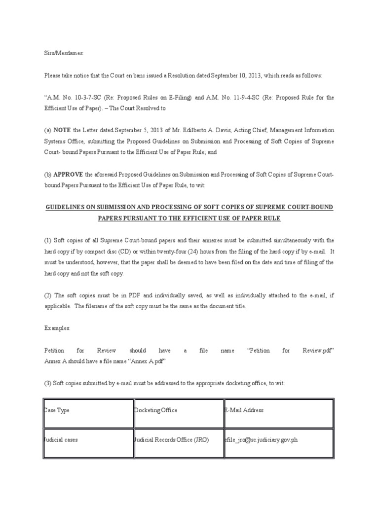 Electronic Filing Rule | PDF | Complaint | Judge