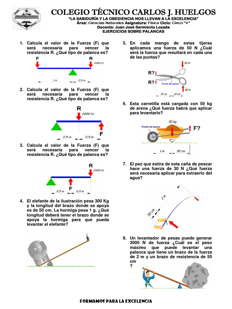 Ejercicios de Palancas | PDF